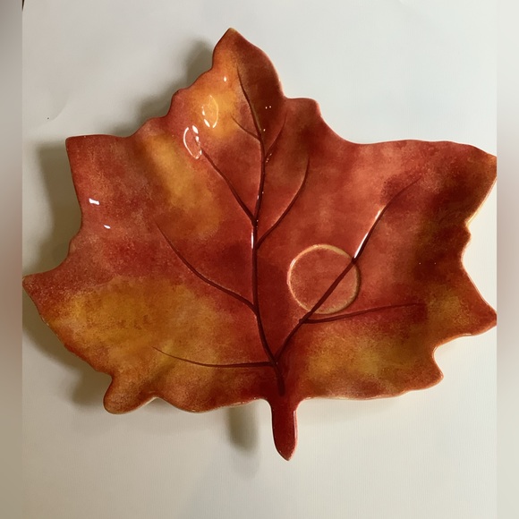 Art | Ceramic Fall Leaf Serving Platter | Poshmark